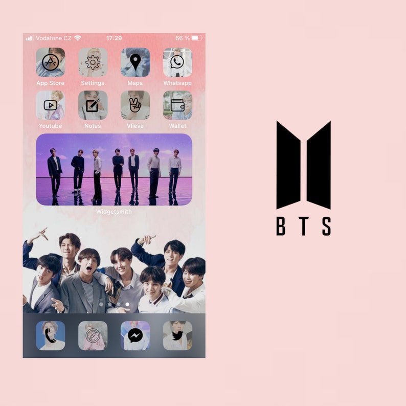 BTS Ios 14 Icons Pink Bangtan Boys Widgetsmith Widget Photos Wallpaper ...