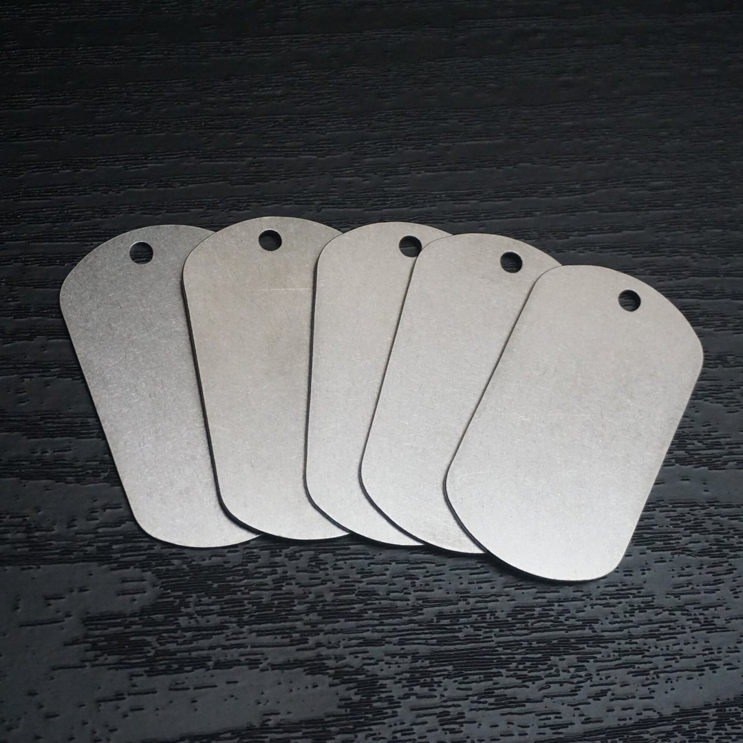 5 Pack Stainless Steel Dog Tag Blank Military ID Tag Blank Stainless ...
