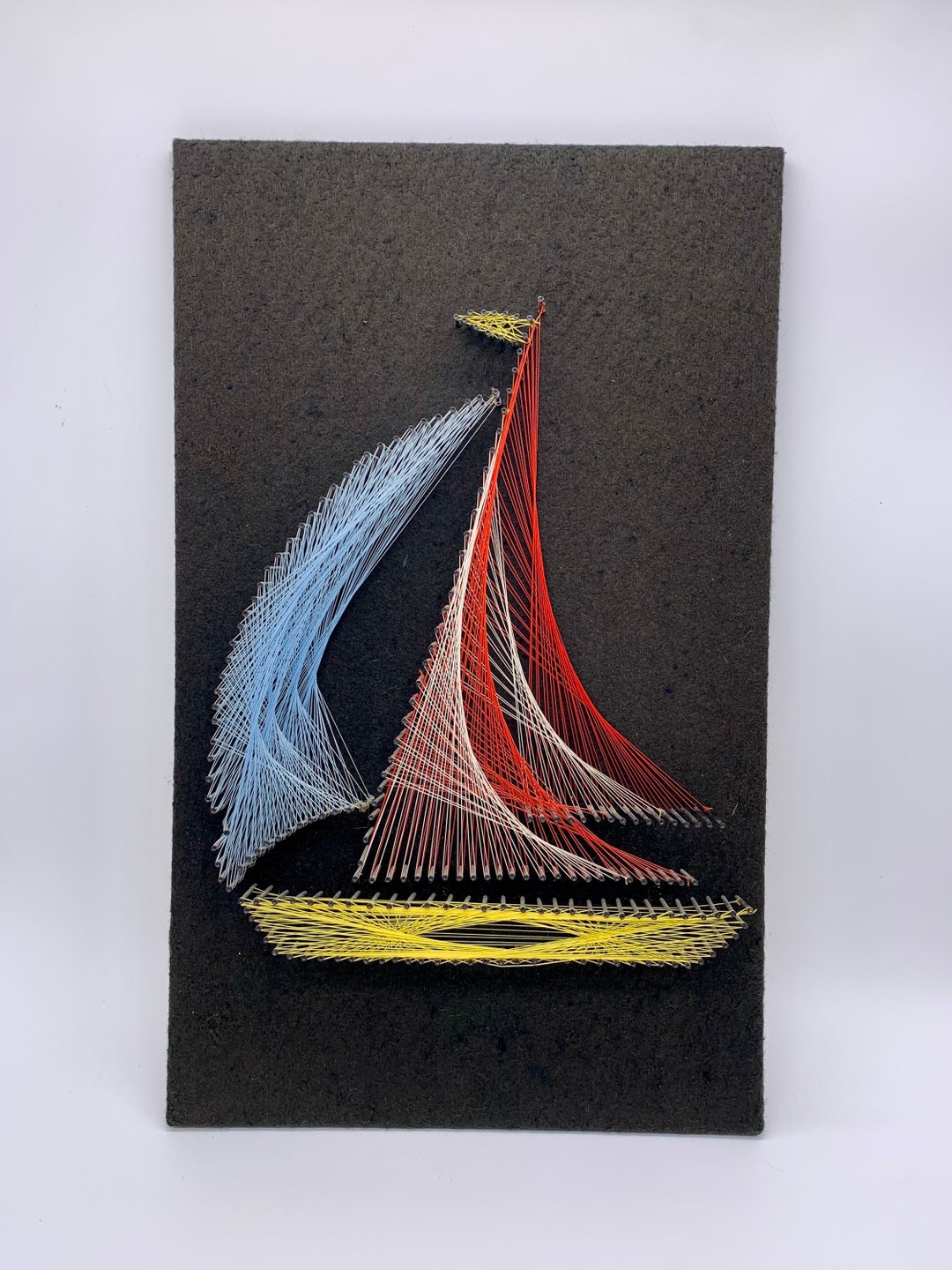 Mid Century Modern String Art Sailboat Wall Hanging - Etsy