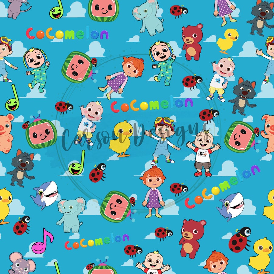 COCOMELON Seamless Pattern Blue Clouds Digital Download | Etsy