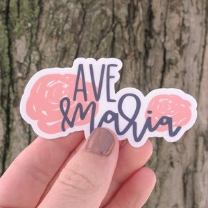 Ave Maria Catholic Vinyl Sticker Catholic Virgin Mary Quote | Etsy