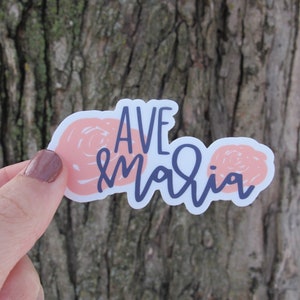 Ave Maria Catholic Vinyl Sticker Catholic Virgin Mary Quote | Etsy