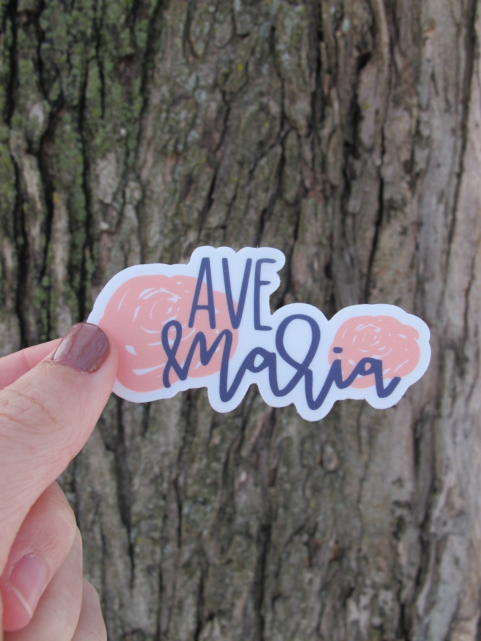 Ave Maria Catholic Vinyl Sticker Catholic Virgin Mary Quote | Etsy