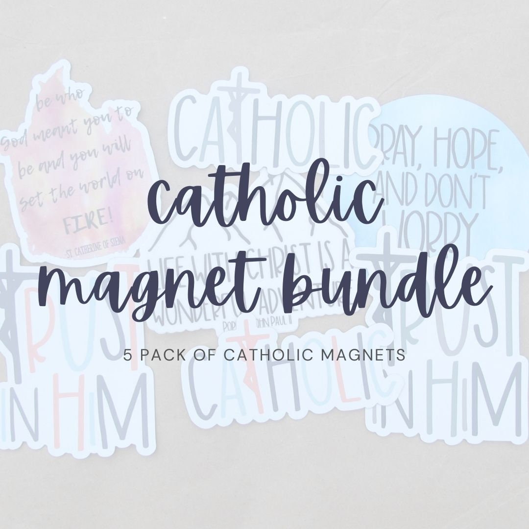 5 Pack Catholic Magnet Bundle Catholic Saint Quote Magnet - Etsy