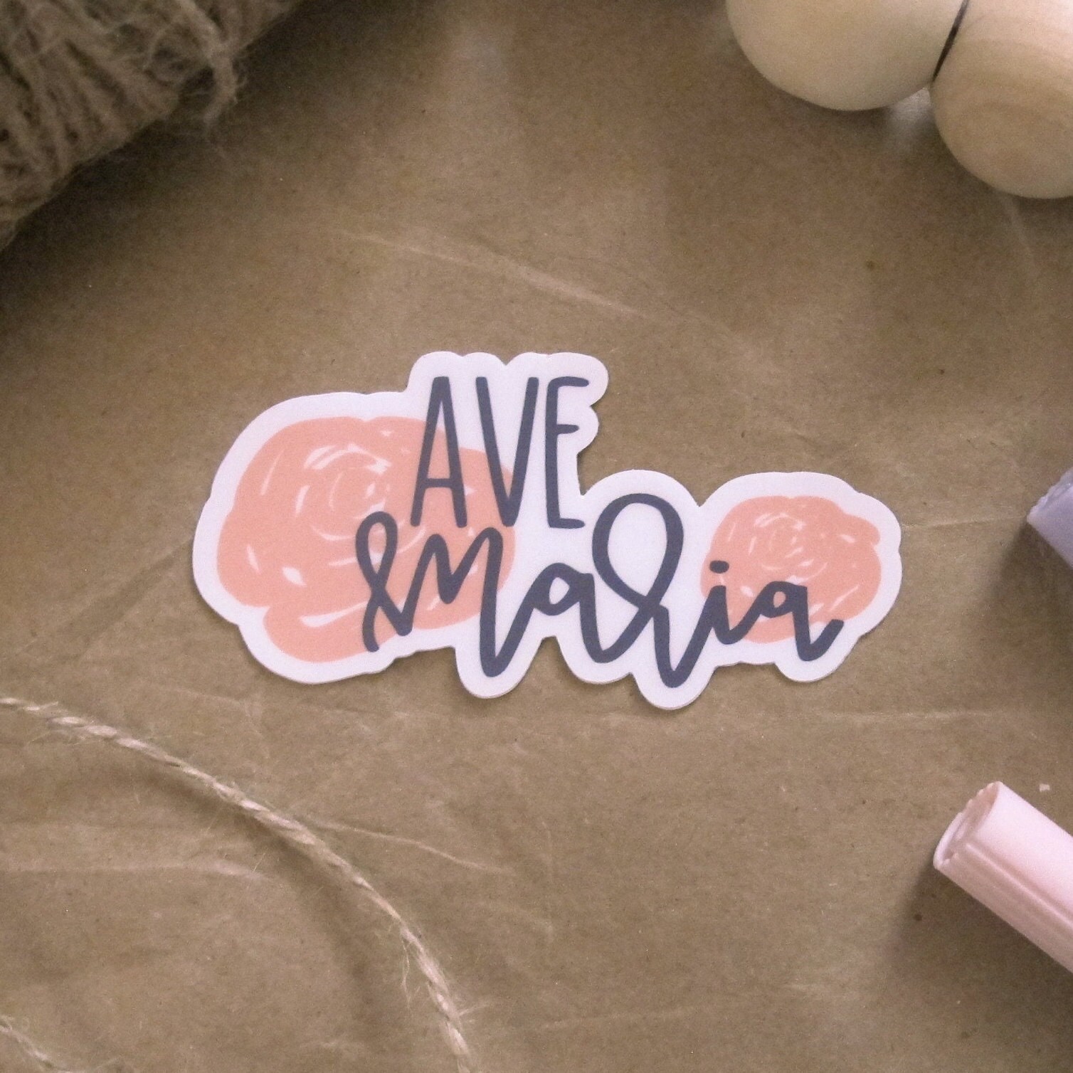 Ave Maria Catholic Vinyl Sticker Catholic Virgin Mary Quote - Etsy