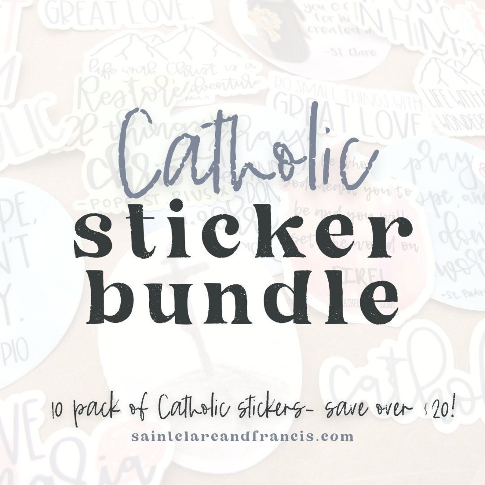 3, 5, 10, or BULK Catholic Sticker Bundle | Catholic Teacher Gift ...