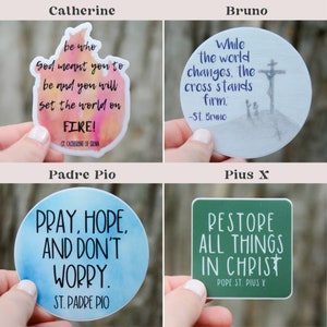 10 Pack of Catholic Saint Vinyl Stickers Custom Sticker - Etsy