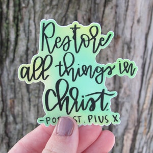 Restore All Things in Christ Pope St. Pius X Sticker St. | Etsy