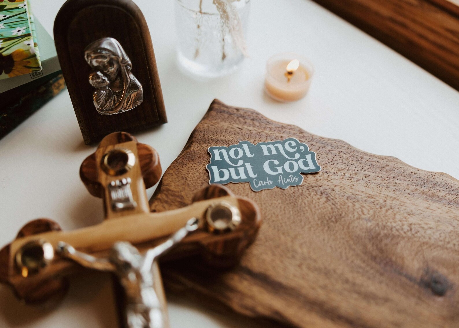 Not Me, but God - Catholic Vinyl Sticker | Carlo Acutis Catholic ...