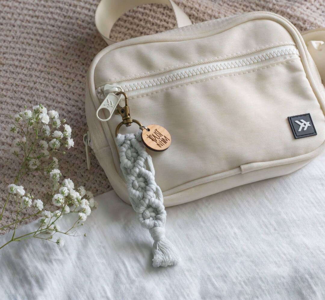 Catholic Macrame Keychain With Catholic Wood Attachment | Catholic ...