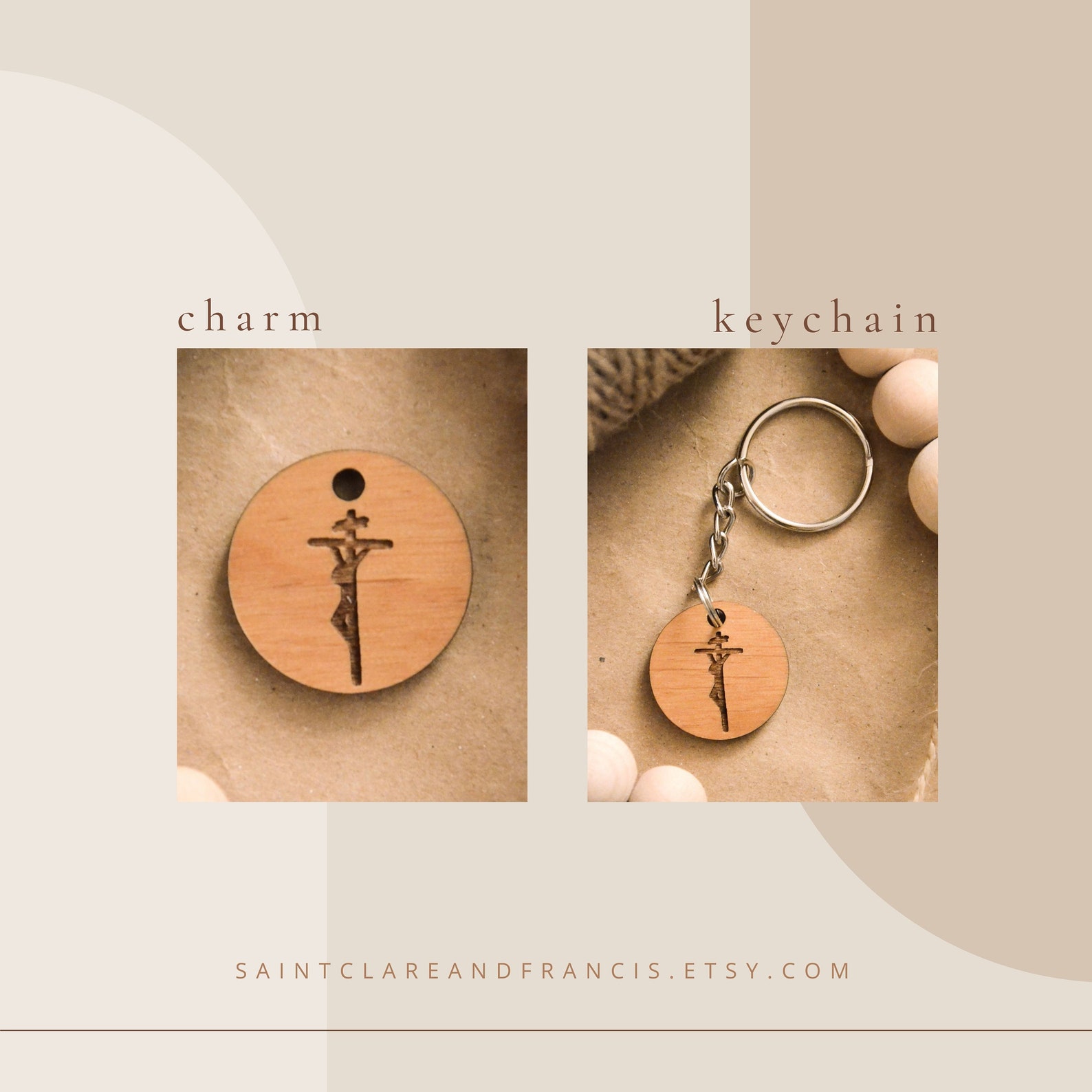 Crucifixion Catholic Wood Keychain Catholic Saint Quote - Etsy