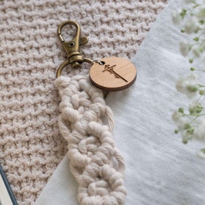 Build Your Own Catholic Macrame Keychain With Wood Attachment Catholic ...