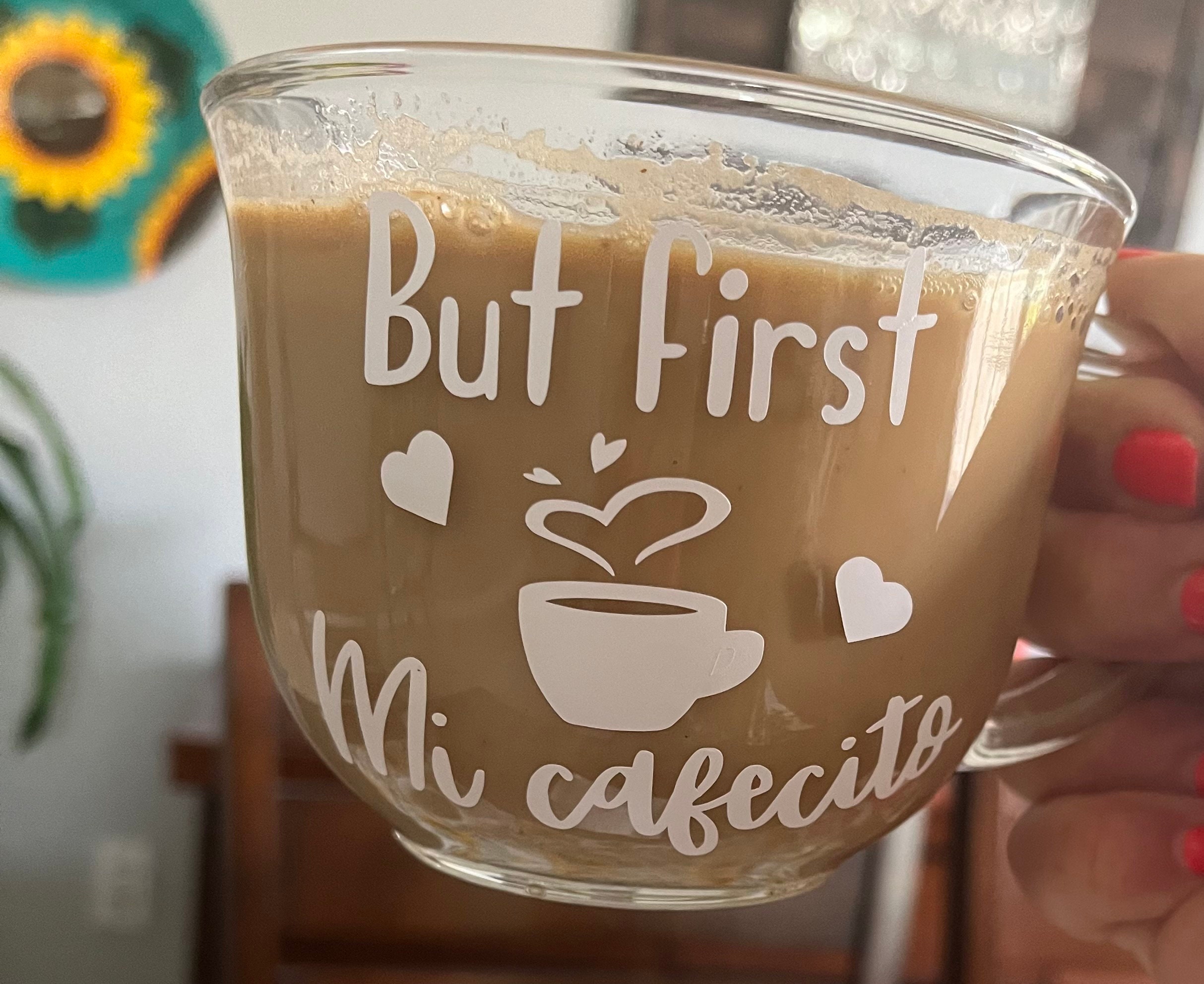 Spanish Personalized Glass Coffee Mugs, "but First Mi Cafecito"! Great ...