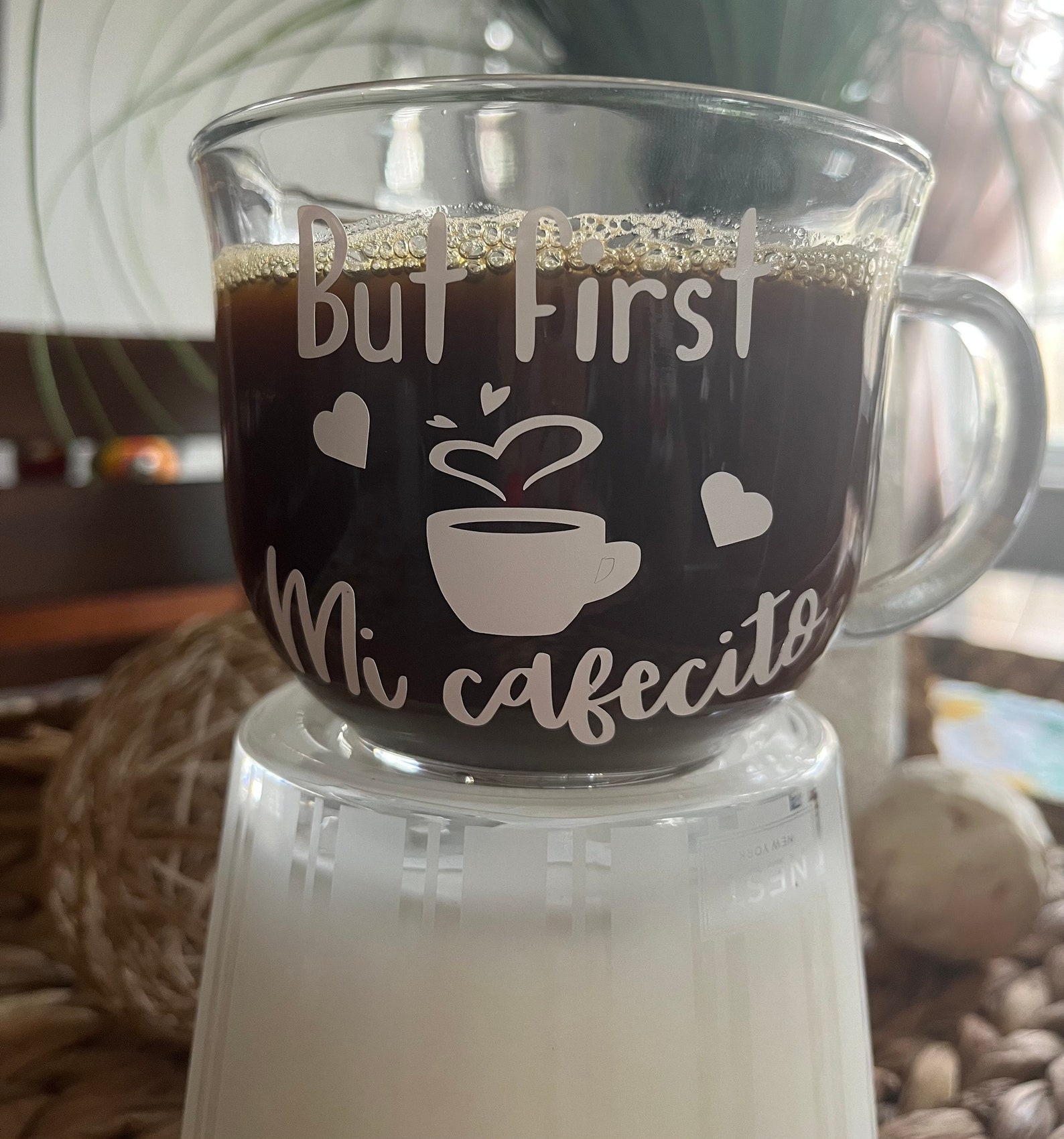 Spanish Personalized Glass Coffee Mugs, "but First Mi Cafecito"! Great ...