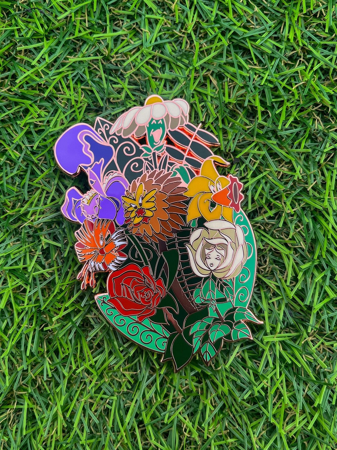 Jumbo Pin - Flowers of Wonderland Hard Enamel Pin - Etsy
