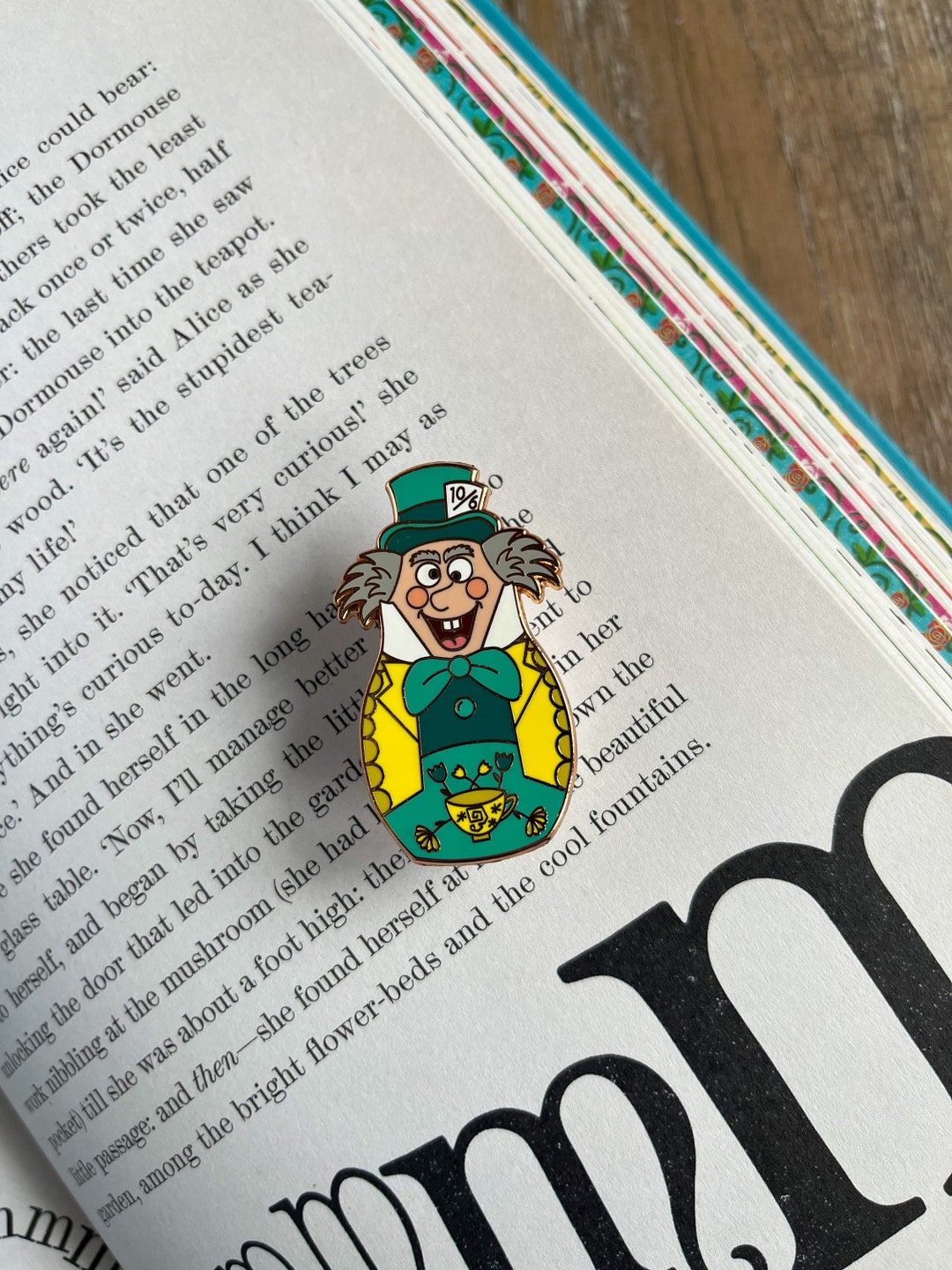 Nesting in Wonderland Mad Hatter Hard Enamel Pin Lapel Rose - Etsy