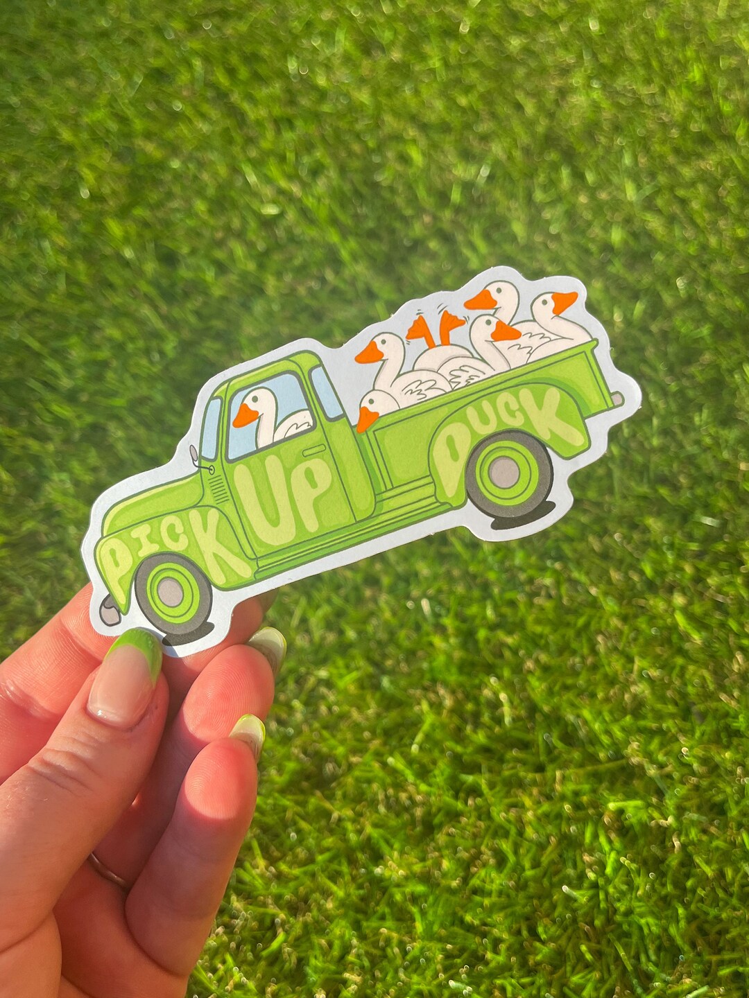 Pick up Duck Glossy Sticker - Etsy