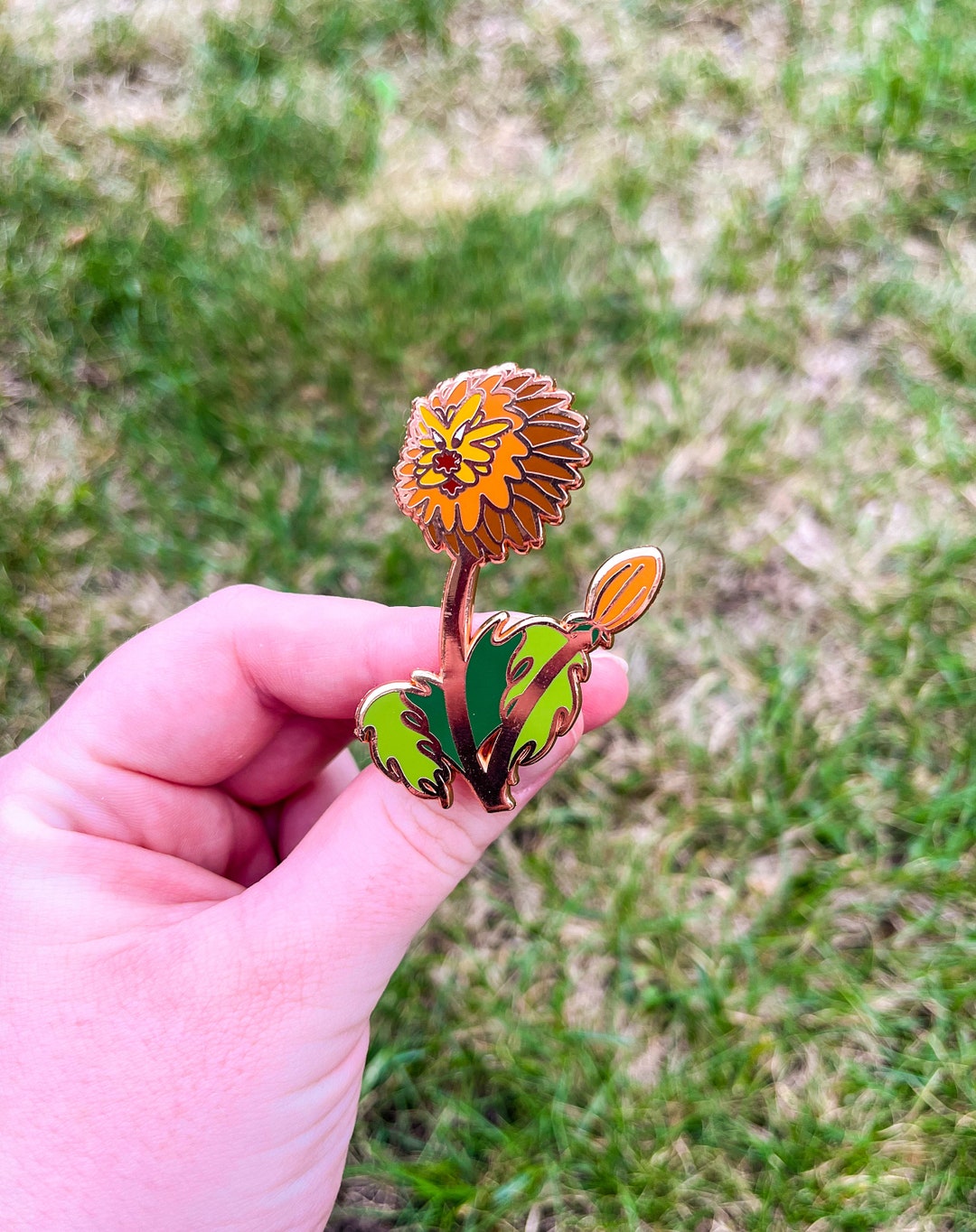 Dandelion Hard Enamel Pin 65mm Flowers of Wonderland - Etsy