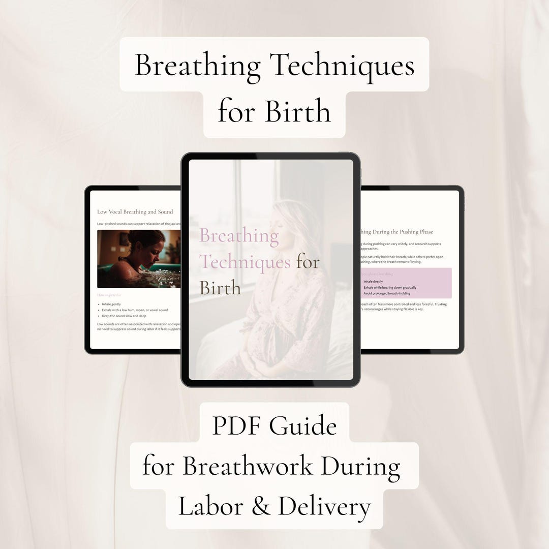 Breathing Techniques for Birth PDF | Doula Client Handout | Labor ...