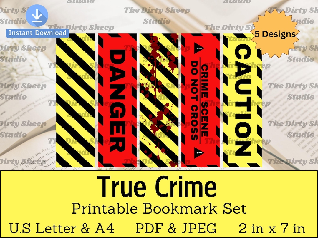 True Crime Printable Bookmark Set, Instant Download, True Crime Junkie ...