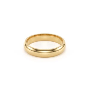 14k Solid Yellow Gold Domed Wedding Band, 2mm - 8mm Gold Ring, Classic ...