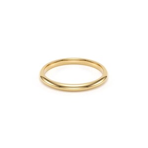 14k Solid Yellow Gold Domed Wedding Band, 2mm - 8mm Gold Ring, Classic ...