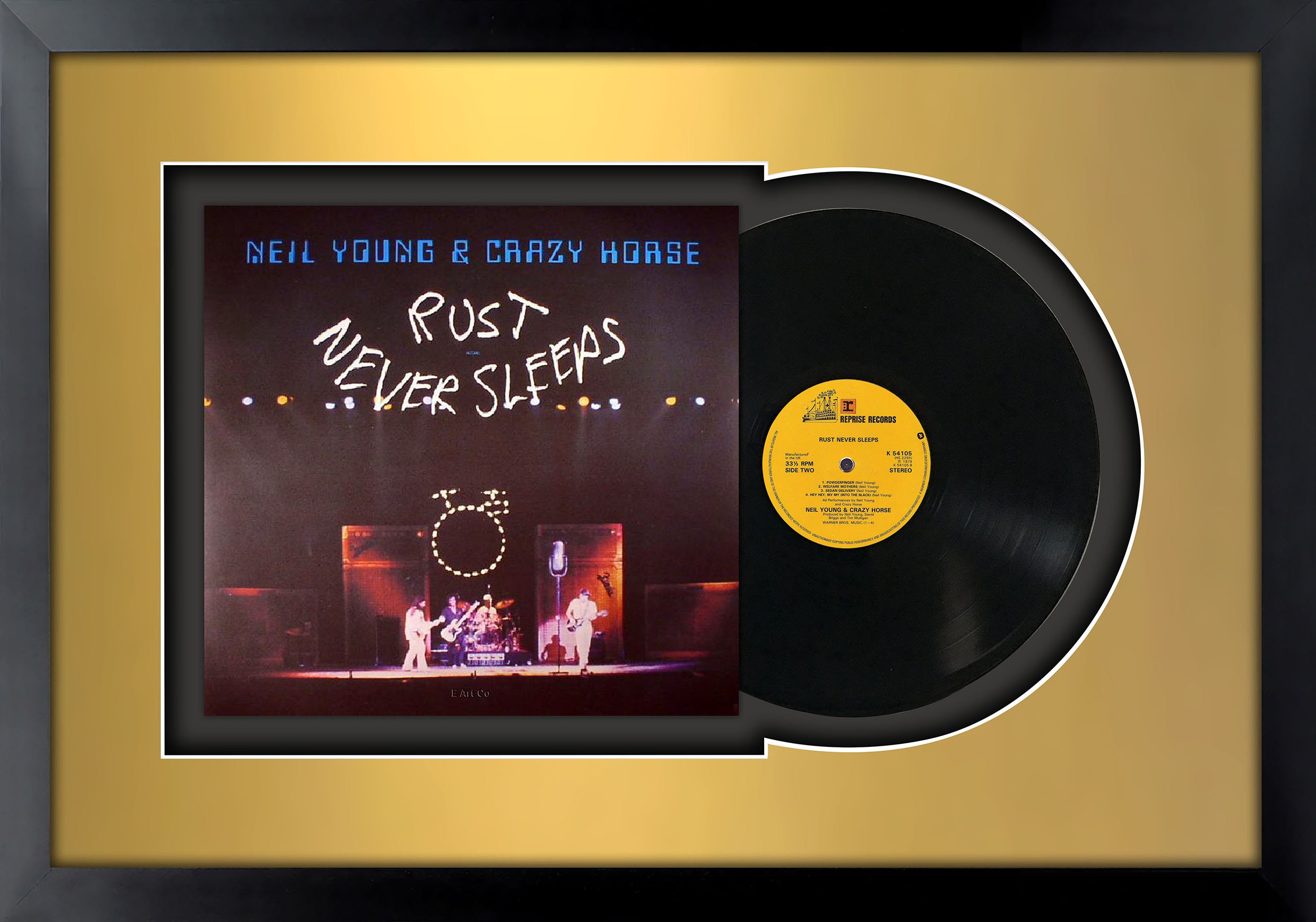 Neil Young and Crazy Horse, Rust Never Sleeps, Vinyl LP Record Framed ...