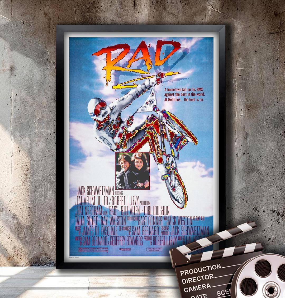 Rad (1986) , High-quality Reproduction Movie Poster Framed and Ready to ...
