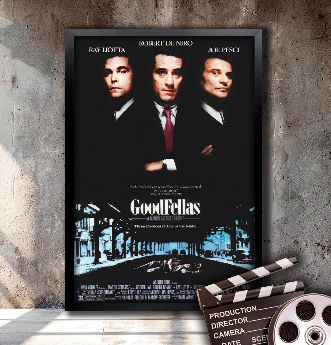 Goodfellas, High-quality Reproduction Movie Poster Framed and Ready to ...