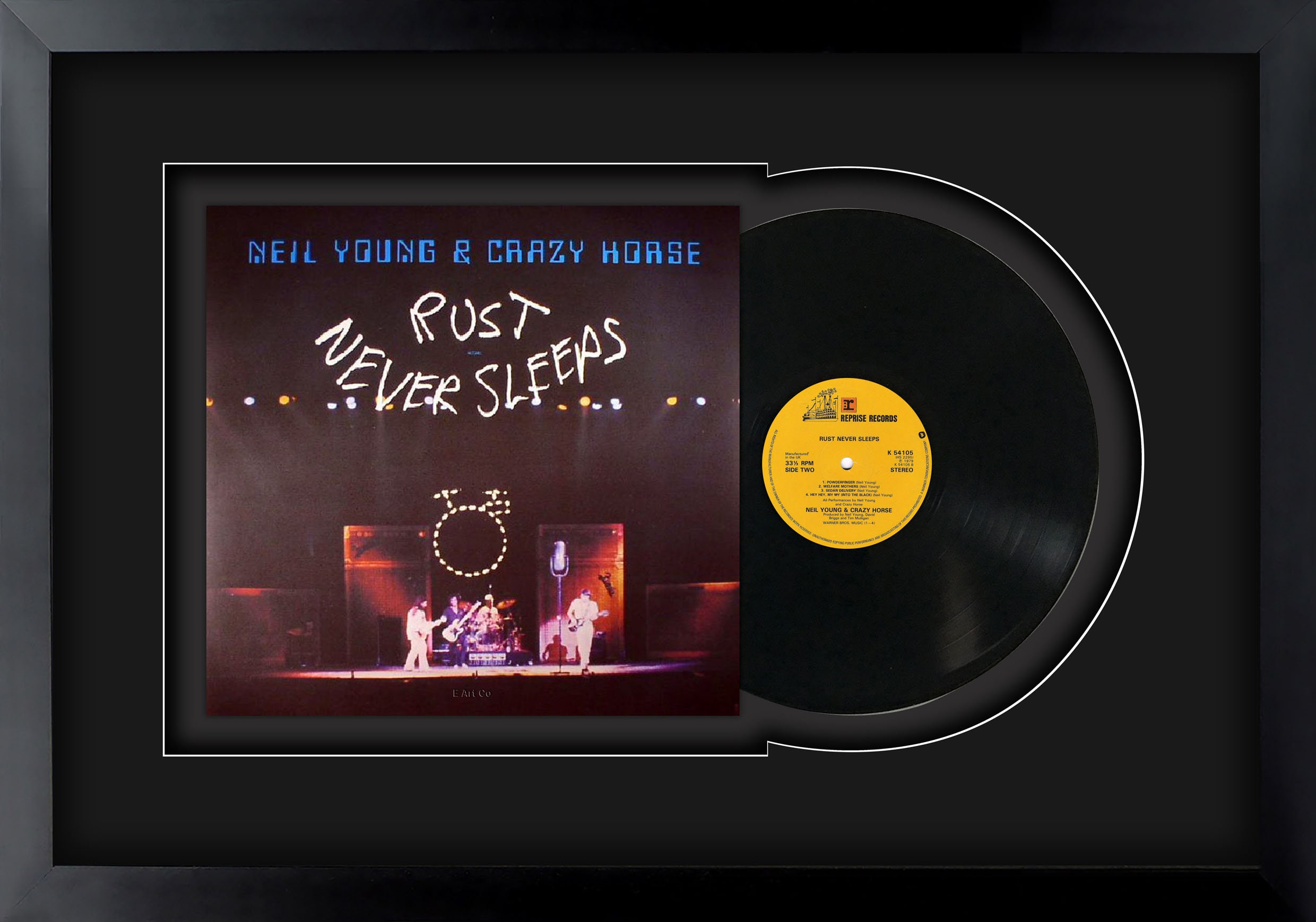 Neil Young and Crazy Horse, Rust Never Sleeps, Vinyl LP Record Framed ...