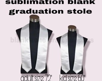 DIY Graduation Stole White Satin Polyester Sublimation Blanks Stole ...
