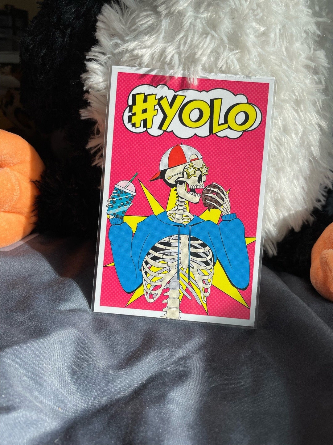YOLO Skeletal Art Print Pop Art Poster Skeleton Colorful Wall Art - Etsy