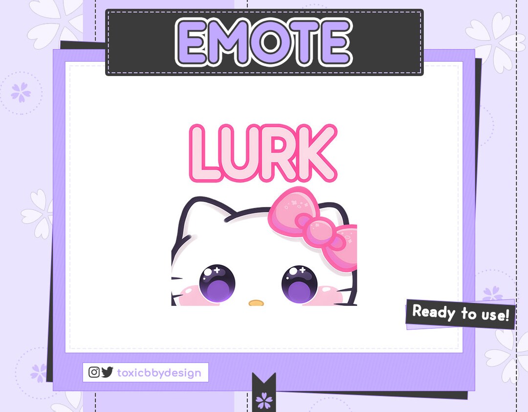 Kawaii Plush Kitty Lurk Hello Emote Twitch / Youtube / Discord - Etsy