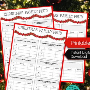 Christmas Family Feud Game Printable, Christmas Party Game, Winter ...