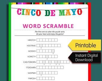 Cinco De Mayo Word Search Printable, Cinco De Mayo Game, Word Search ...