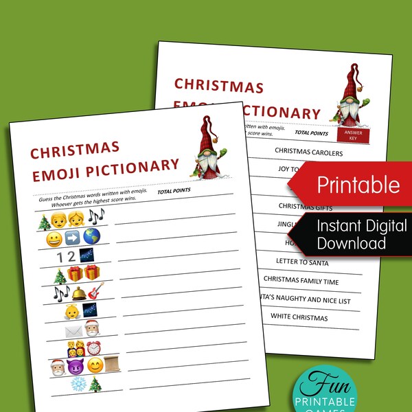 Winter Emoji Pictionary - Etsy