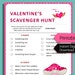 Valentine's Day Scavenger Hunt Game Printable - Etsy