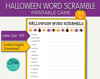 Halloween Word Search Printable Game With Answer Key | Etsy