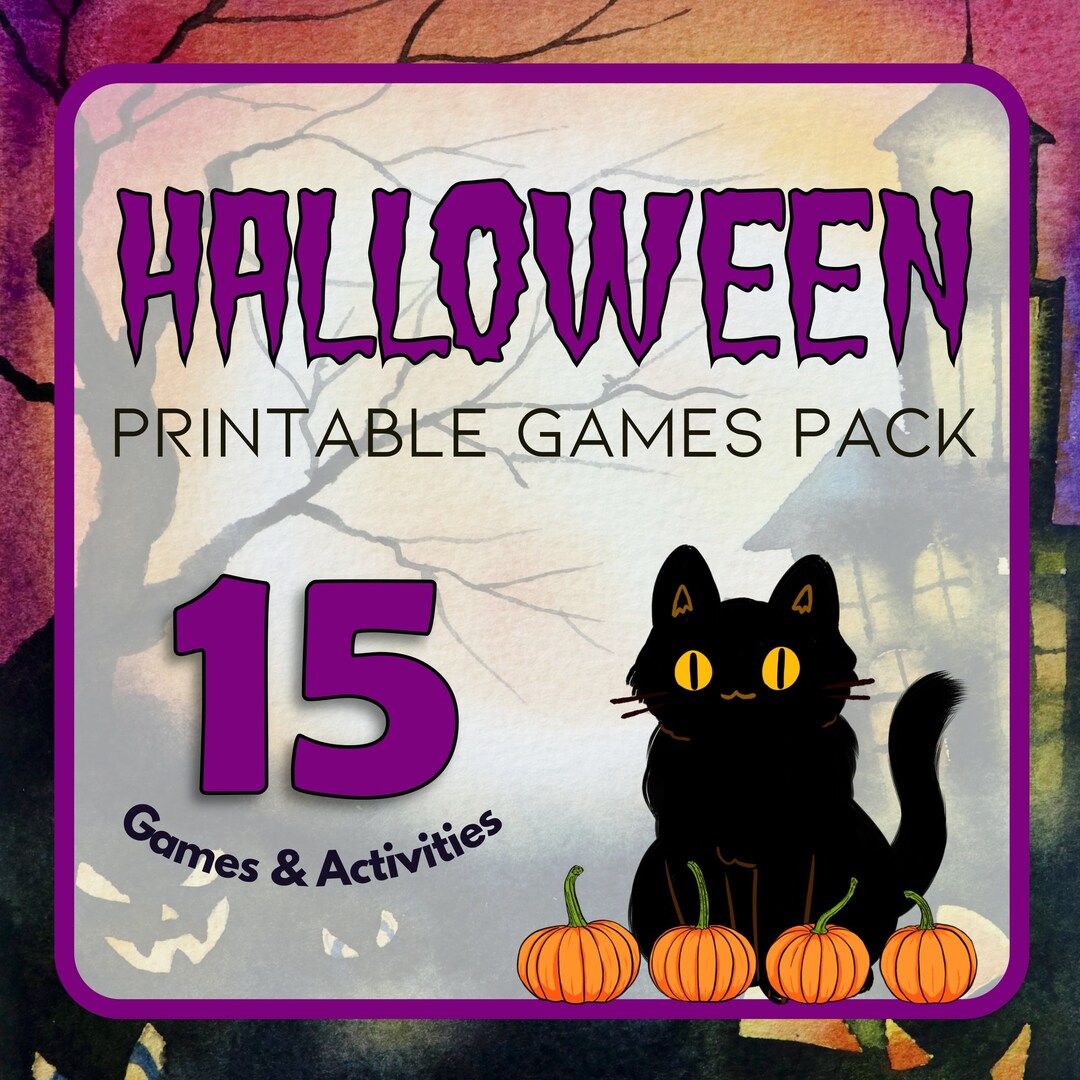 Halloween Printable Games Bundle Halloween Games for Kids - Etsy