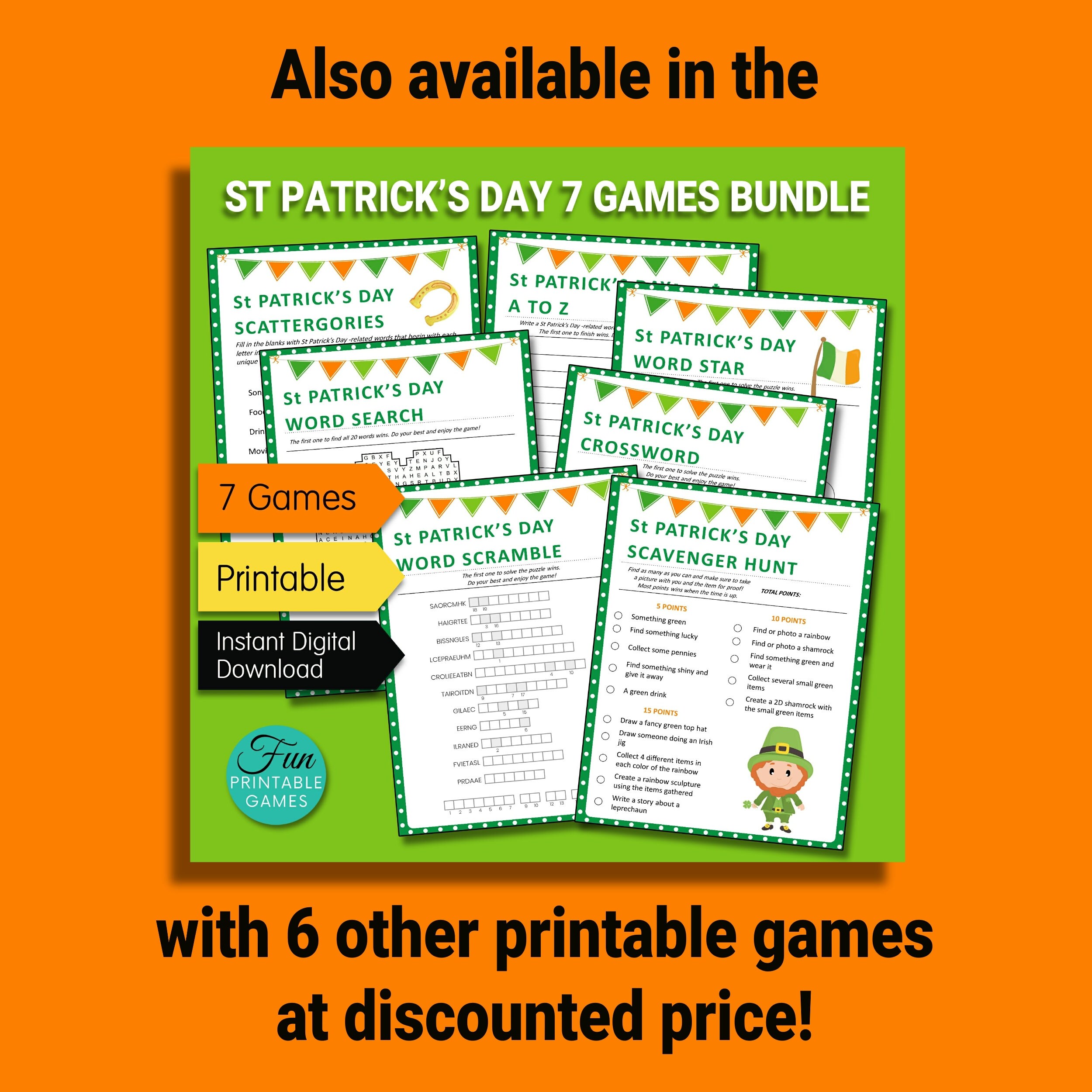 St Patricks Day Word Search Printable St Patricks Day Game - Etsy