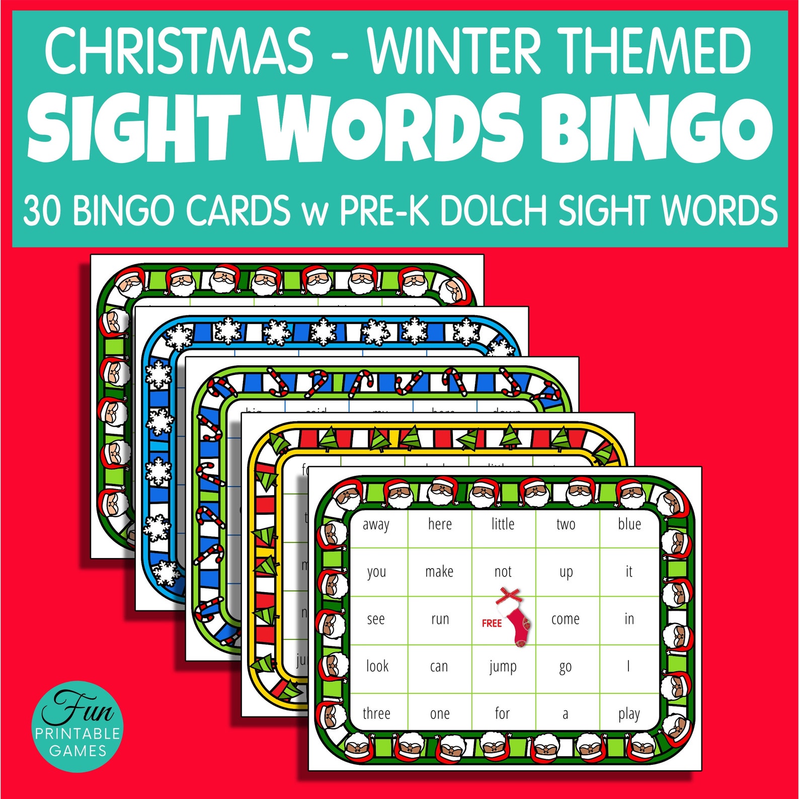 Pre-k Dolch Sight Words Bingo Game for Kids Printable Bingo - Etsy