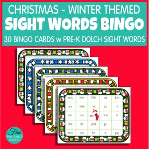Pre-k Dolch Sight Words Bingo Game for Kids Printable Bingo - Etsy