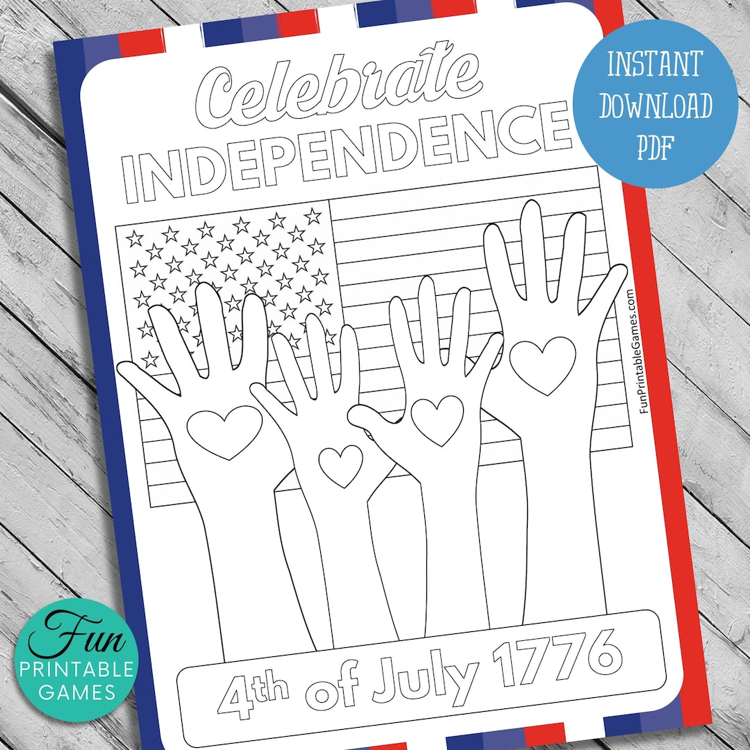 4th of July Coloring Page Celebrate Independence USA Holiday Printable ...