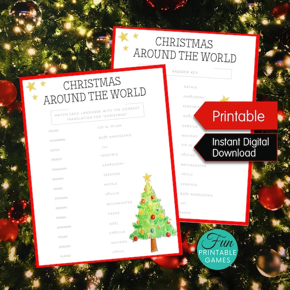 Christmas Around the World Printable Language Game with | Etsy