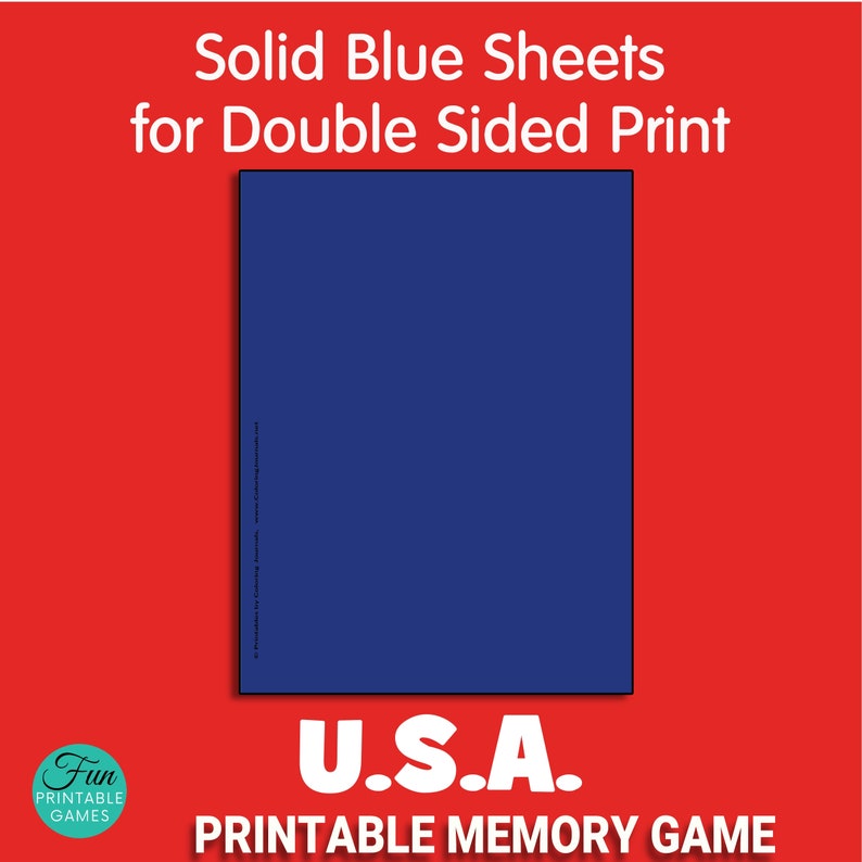 Fourth of July Party Game, USA Patriotic Memory Cards Game, Printable ...