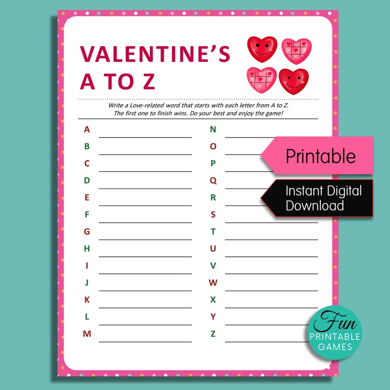 Valentine's Day Games Pack, 7 Valentines Party Games, Answer Key ...
