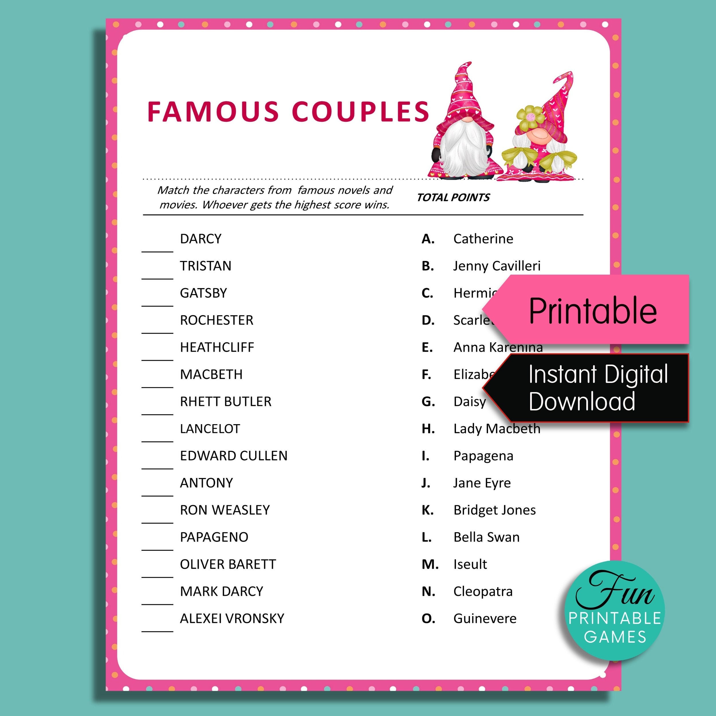 Valentine's Day Couples Matching Game Printable - Etsy 日本