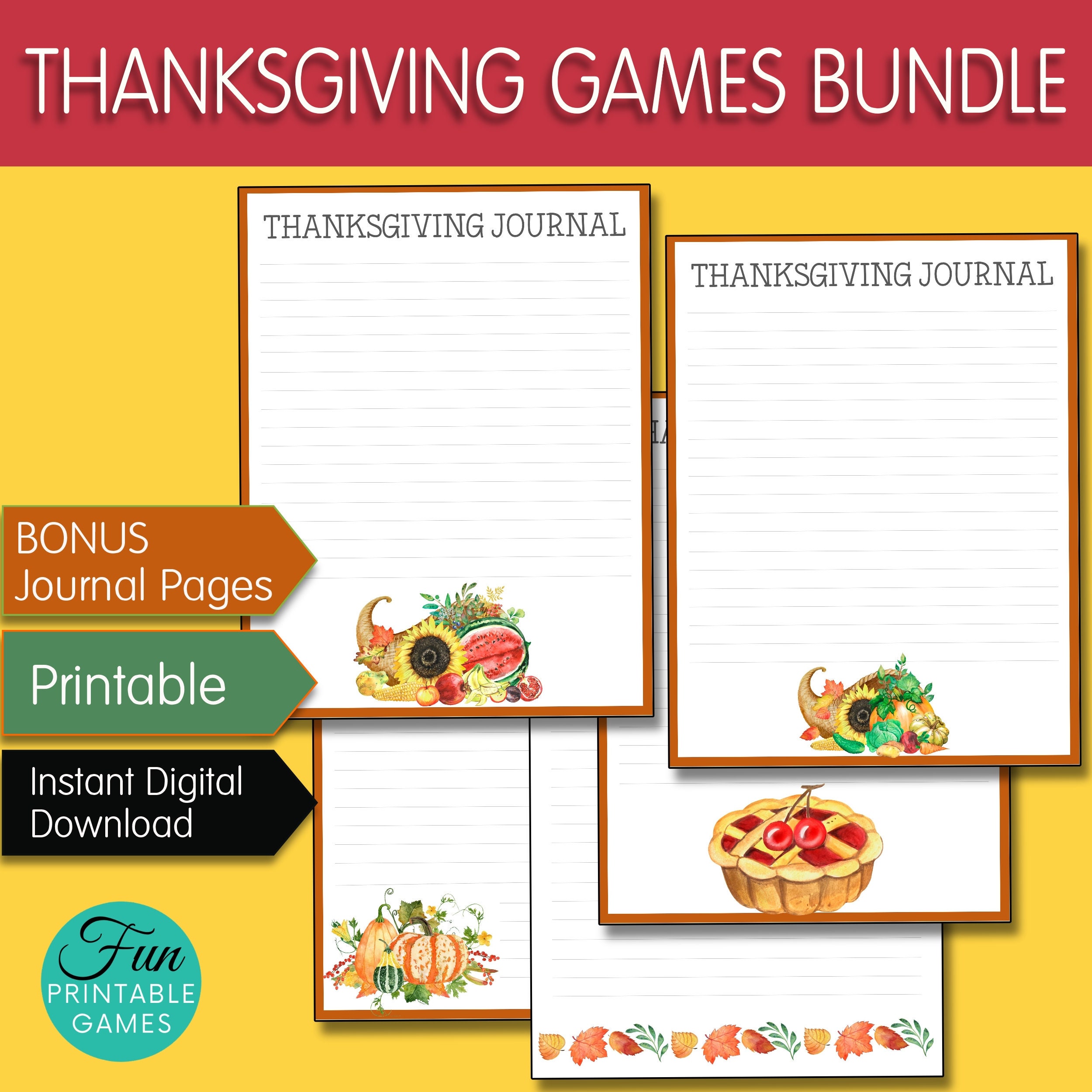 Thanksgiving Games Printable Bundle, 9 Thanksgiving Party Games, Fall ...