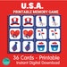 Fourth of July Party Game, USA Patriotic Memory Cards Game, Printable ...