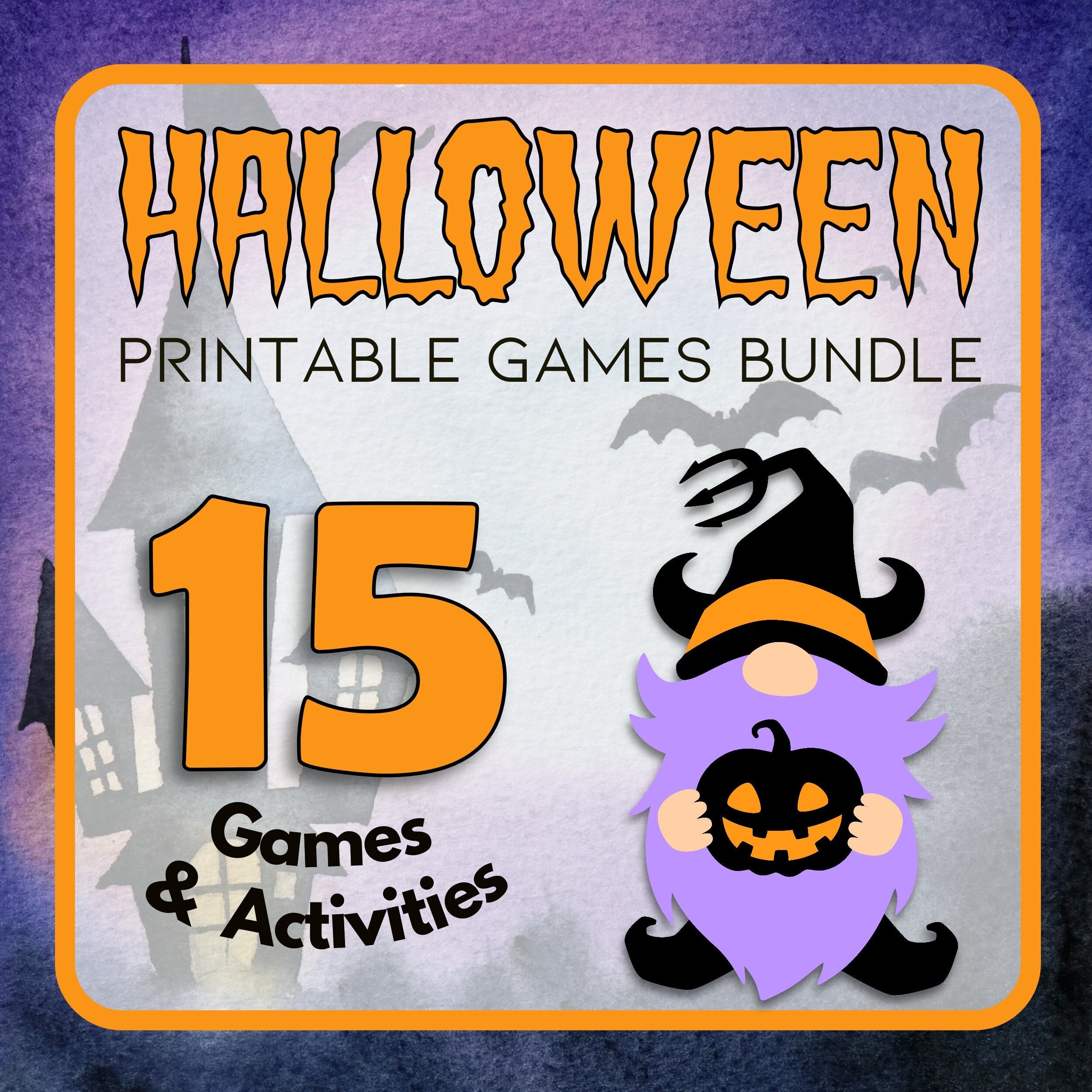 Halloween Printable Games Bundle, Halloween Games for Kids, Halloween ...